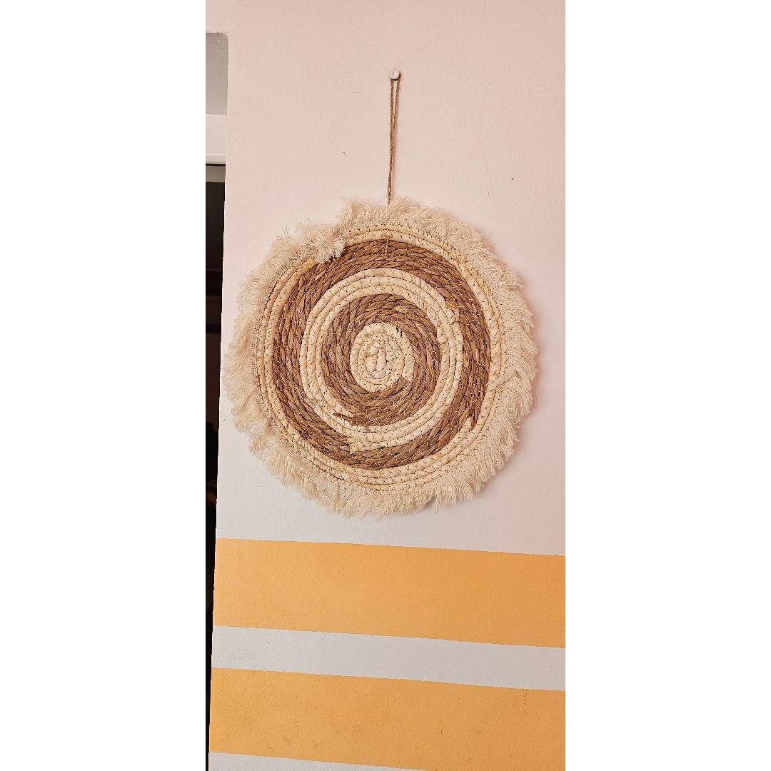 Decoratiune de perete macrame, stil rustic, 25 cm - eMAG.ro