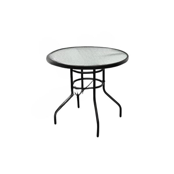 Masa rotunda pentru terasa, sticla securizata, cadru din otel, 80x72 cm ...