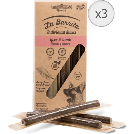 Recompense pentru caini Mediteranean La Baritta, Miel & Ficat, 3 x 150 ...