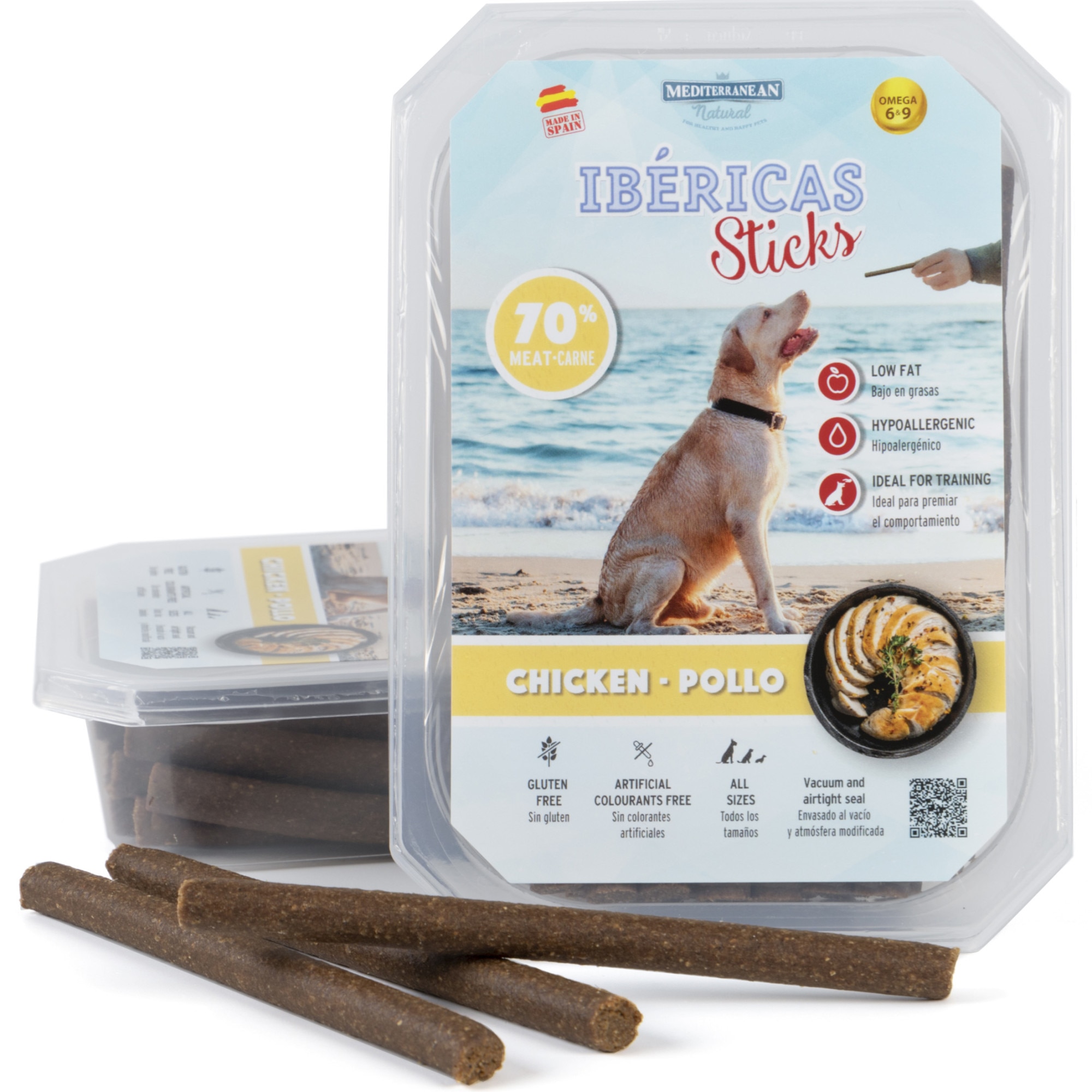 Recompense pentru caini Mediteranean Ibericas Sticks, Pui, 350 g - eMAG.ro