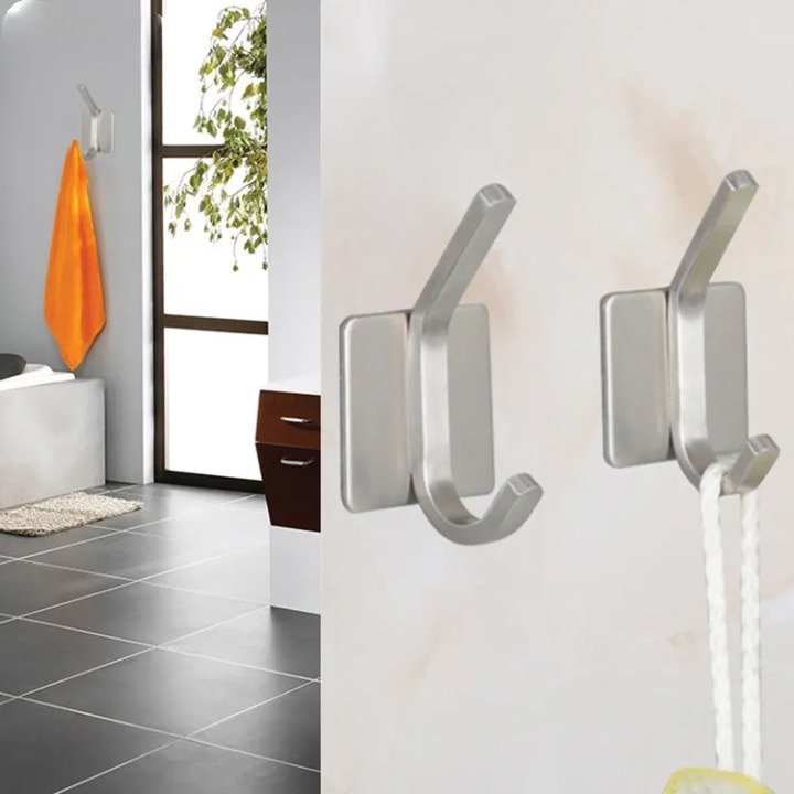 Set 5 Carlige tip cuier baie pentru prosop, ANILLOROCA, din otel ...