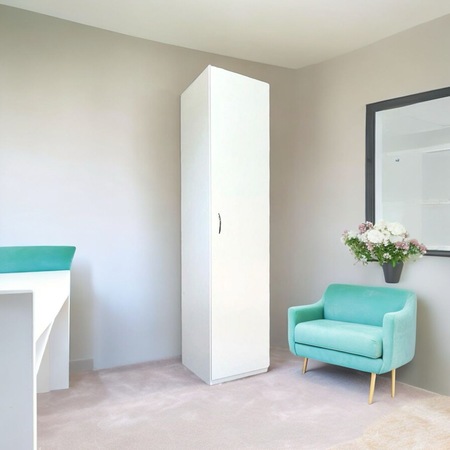 Dulap tip Soldat cu 1 usa si 4 polite, Alb, 197x45x50 cm, Pal 18 mm ...