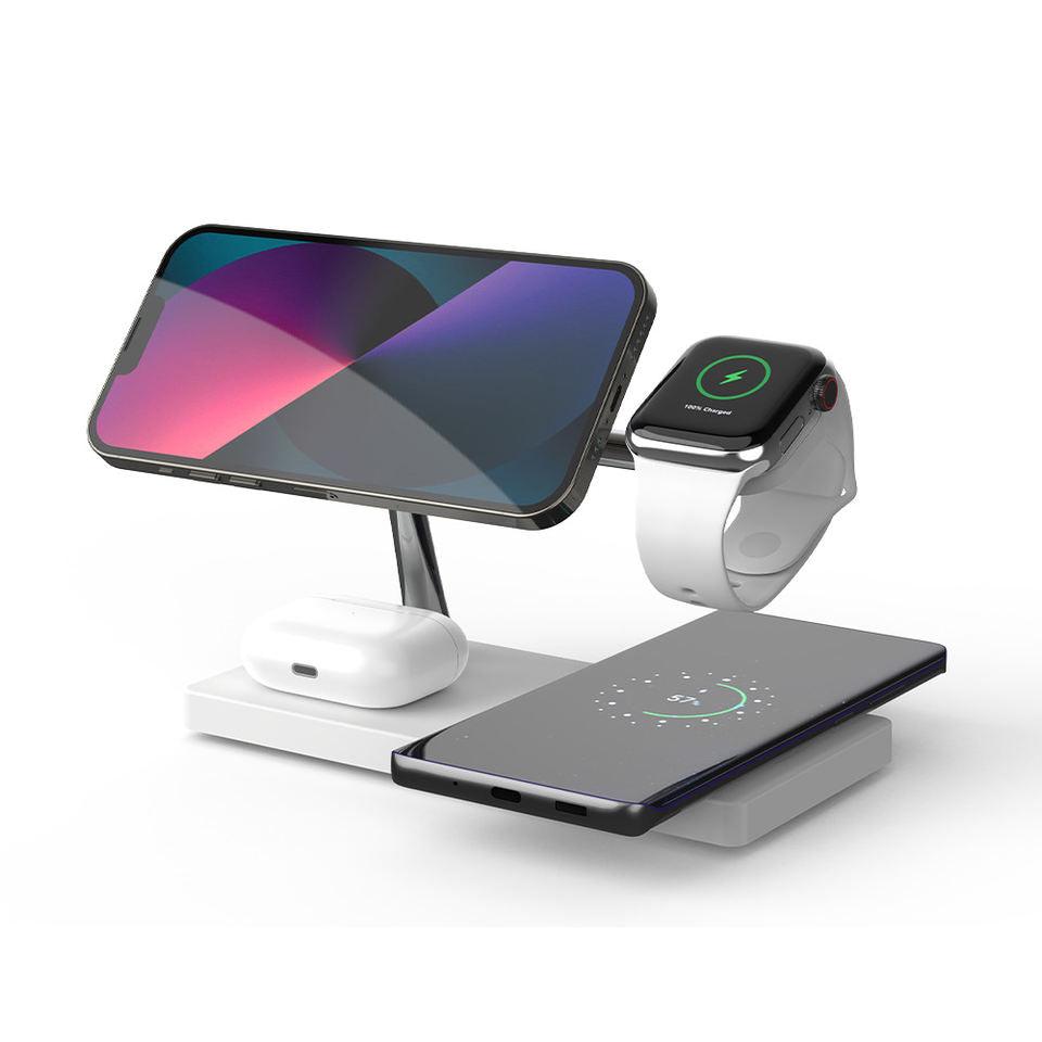 Statie de Incarcare Wireless 7 in 1 iFan, Fast Charge 15W, Lumina ...