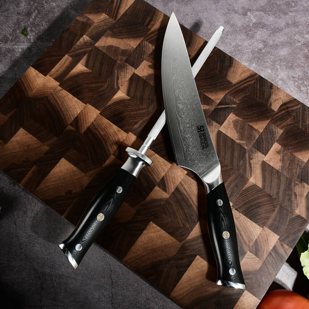 Set Profesional de Cutite de Bucatarie cu Ascutitoare, 11-19-21 cm din ...