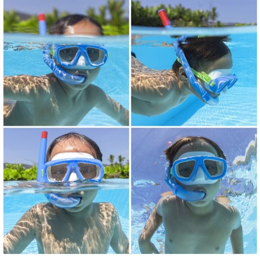 Set masca de inot si tub snorkel, pentru copii, cu varsta 3 ani ...
