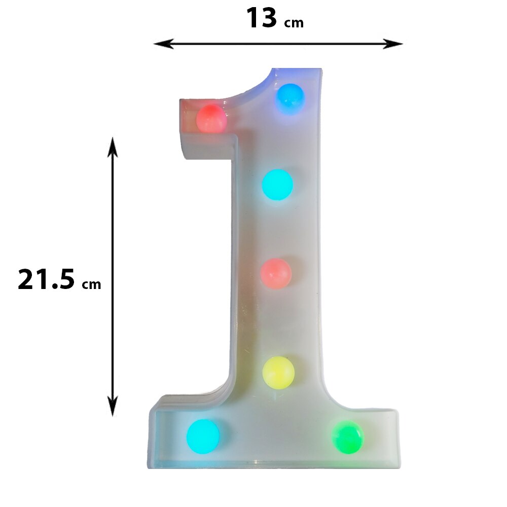 Cifra volumetrica led numarul 1, luminoasa, 3d, cu telecomanda pentru ...