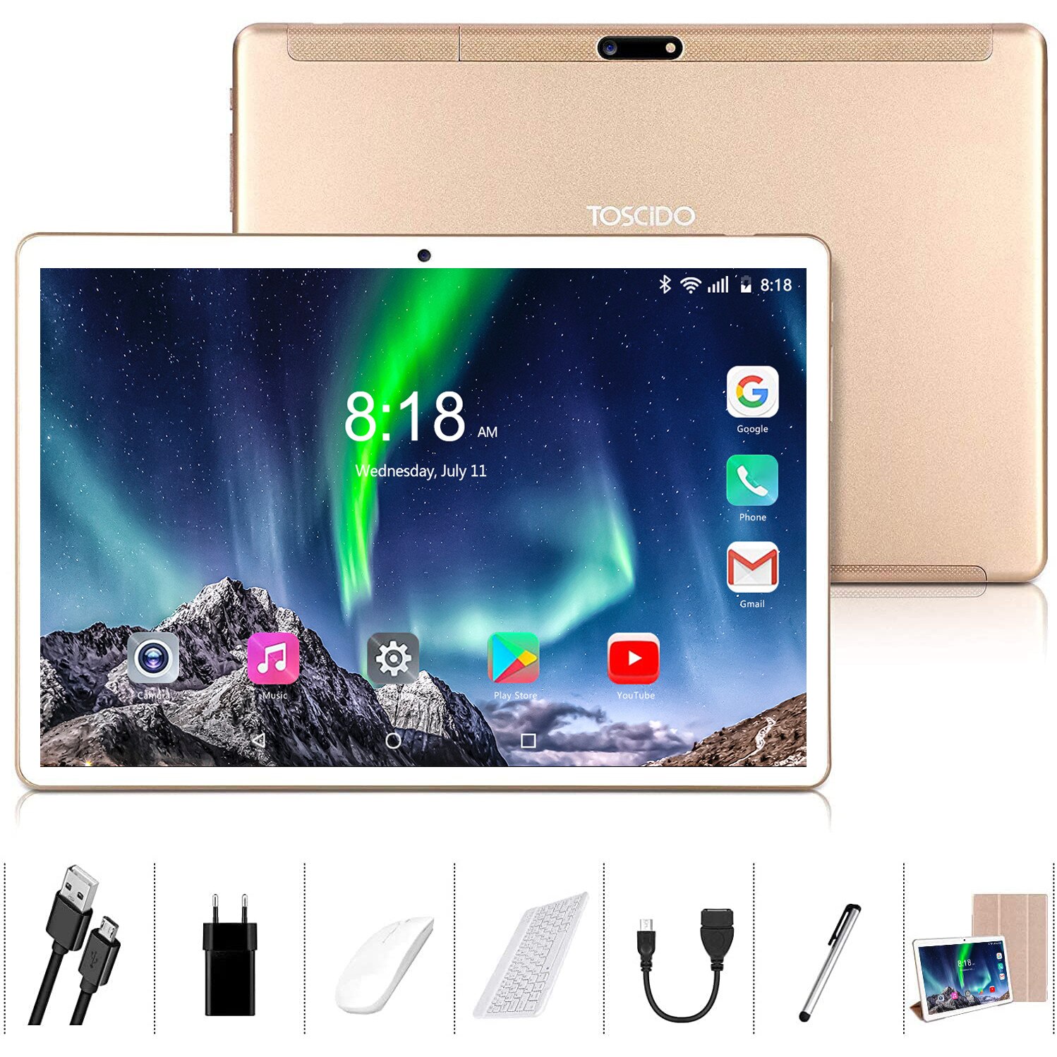 Таблет TOSCIDO T22, 10.1", Octa-Core, Android 12.0, 4GB RAM, 64GB ROM ...