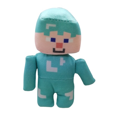 Jucarie de plus, tip breloc Minecraft, bleu, 13 cm - eMAG.ro