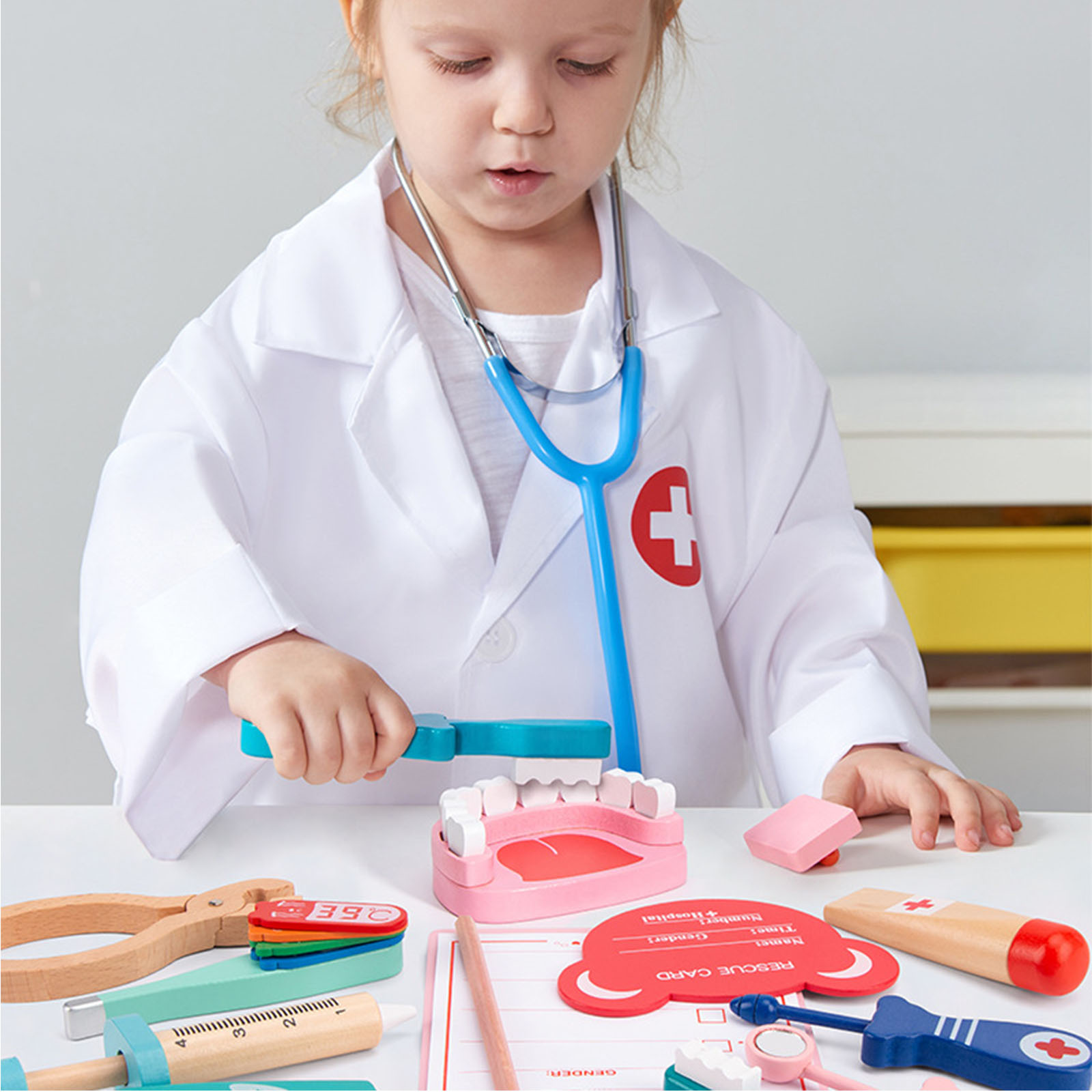 Set trusa doctor pentru jucarie de rol, Darklove, Cu periuta de dinti ...