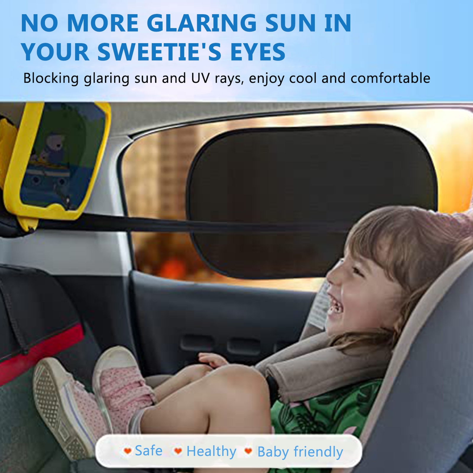 Set 2 parasolare laterale autoadezive, Zggzerg, Protectie impotriva ...