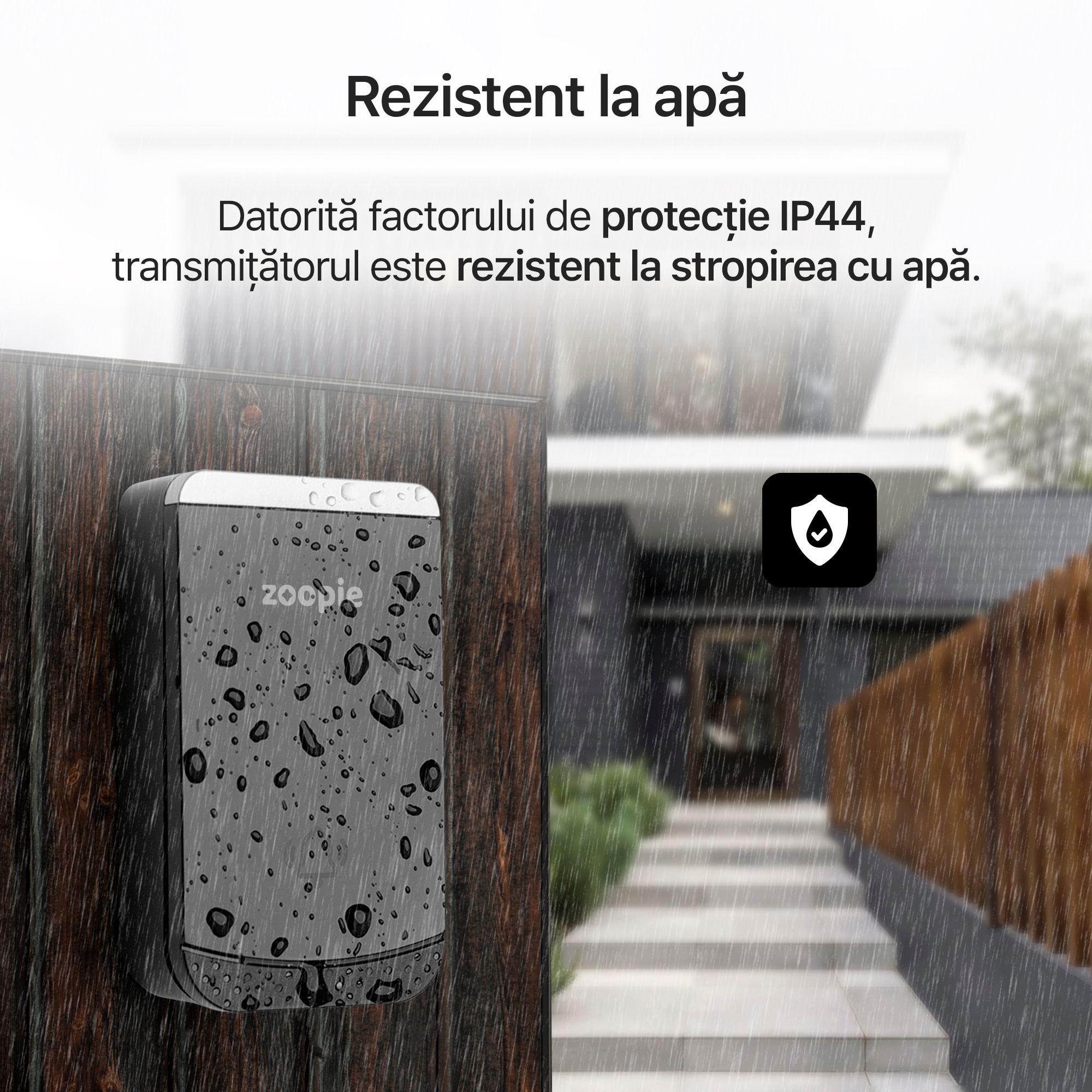 Sonerie fara fir/ wireless, Zoopie® RING, pentru usa/ poarta, exterior ...
