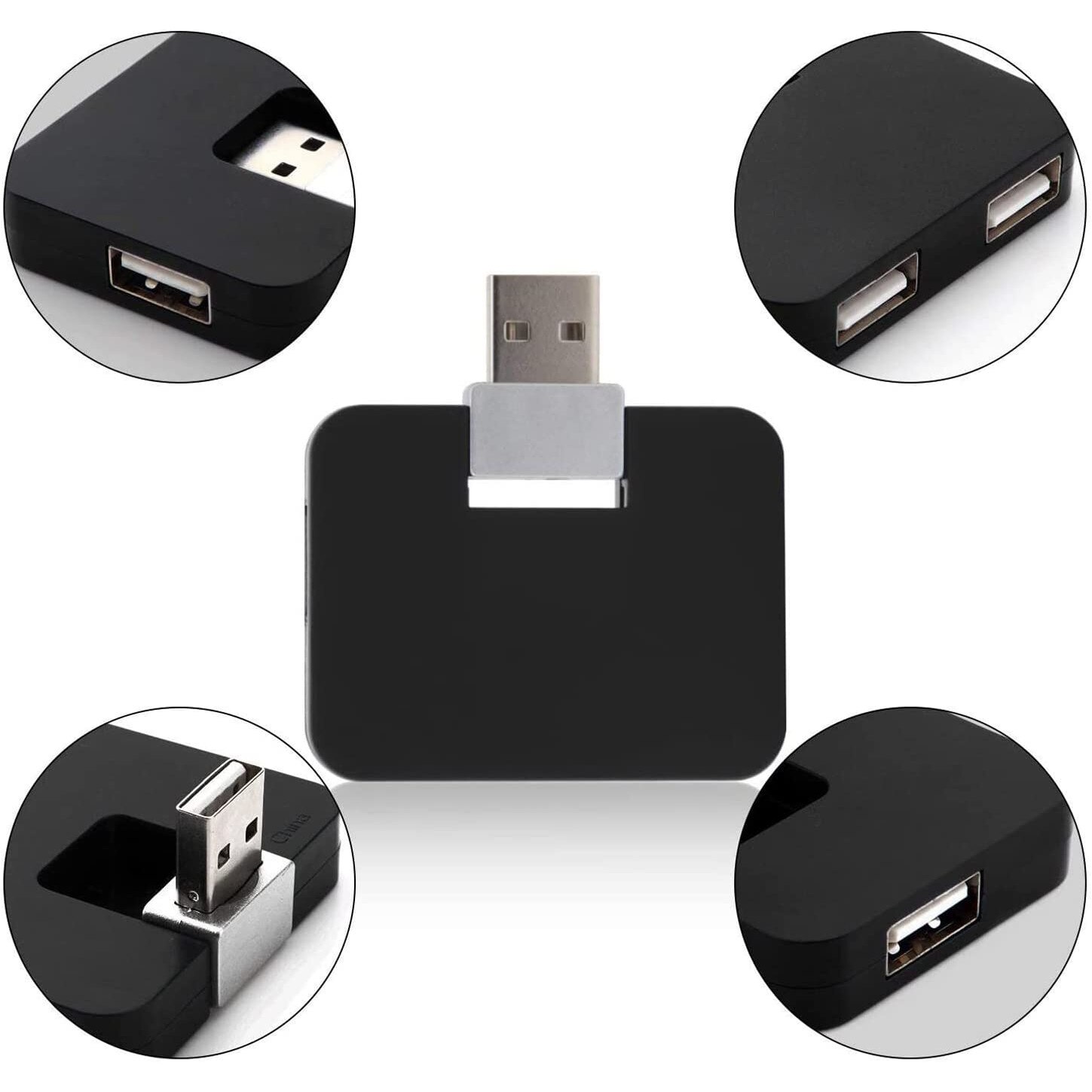Hub USB, 4in1, ABS, Pliabil, Negru - eMAG.ro