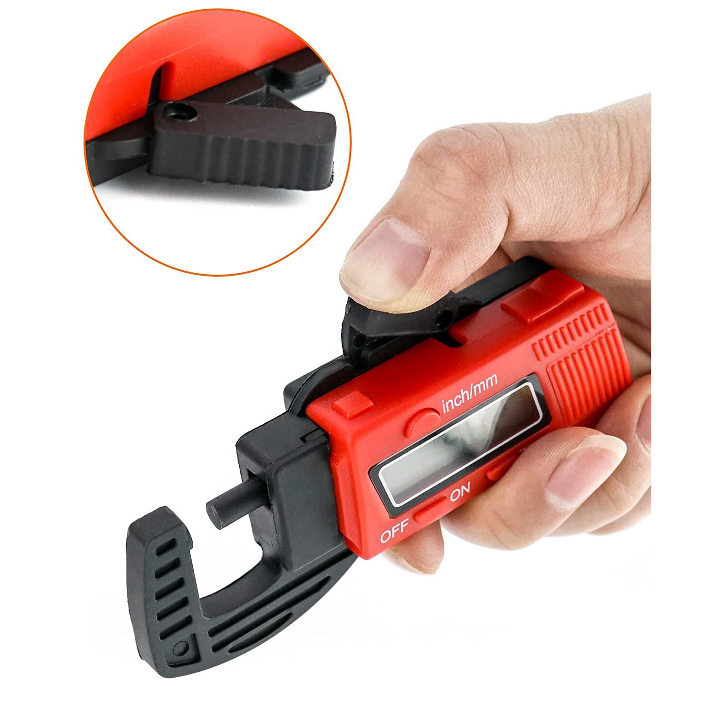 Dispozitiv masurare grosimi, Afisaj digital, Plastic, Rosu - eMAG.ro