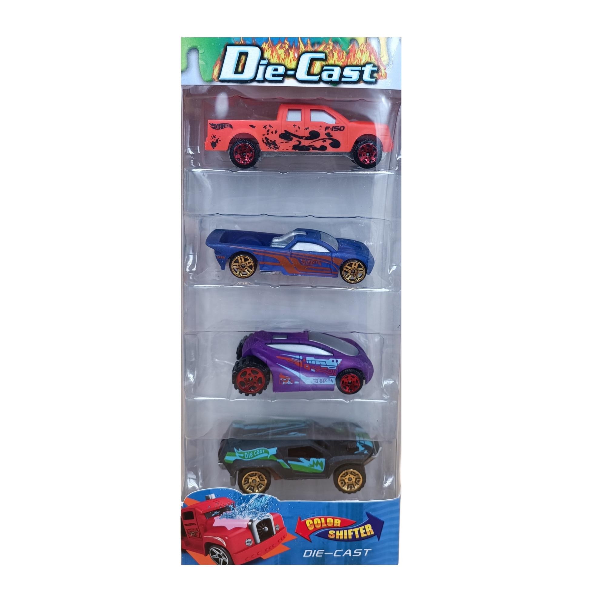 Set 4 masinute Color Shifters, Die Cast, Plastic/Metal, Multicolor, 7 ...