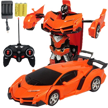 Robot transformer cu telecomanda, Darklove, Scara 1:18, Cu rotire la ...