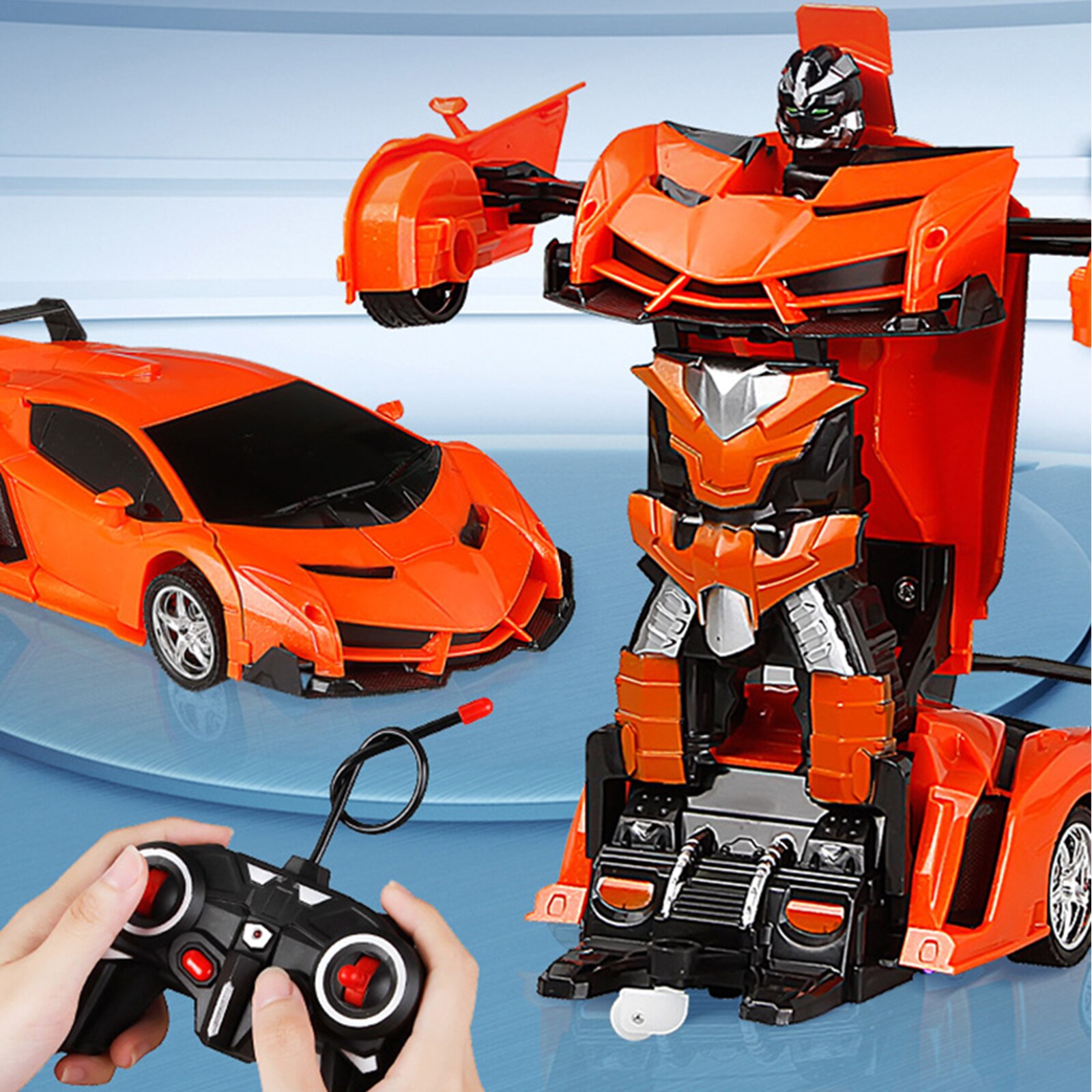Robot transformer cu telecomanda, Darklove, Scara 1:18, Cu rotire la ...