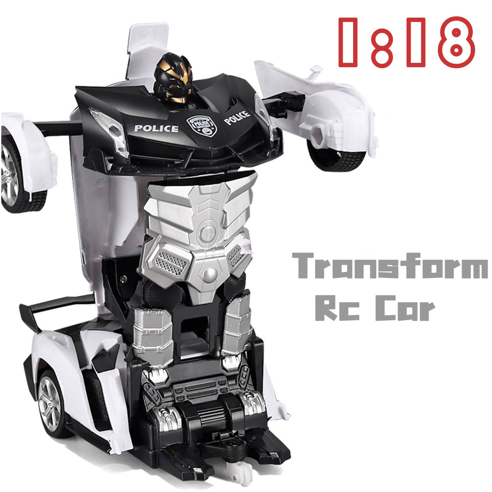 Robot transformer cu telecomanda, Darklove, Scara 1:18, Cu rotire la ...