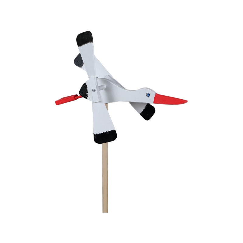 Morisca de vant din Lemn, Model Barza, Alba,155x37 cm - eMAG.ro