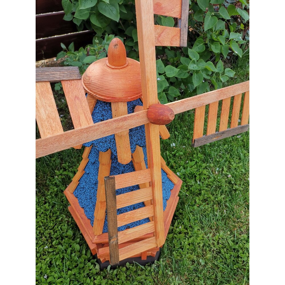 Decoratiune pentru gradina, moara de vant, din lemn, 95 cm - eMAG.ro