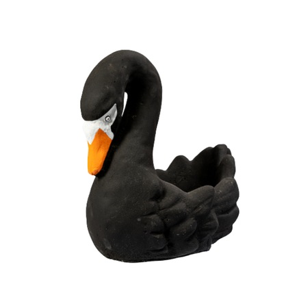 Ghiveci tip pui de lebada, negru, beton, pentru exterior, decoratiune ...