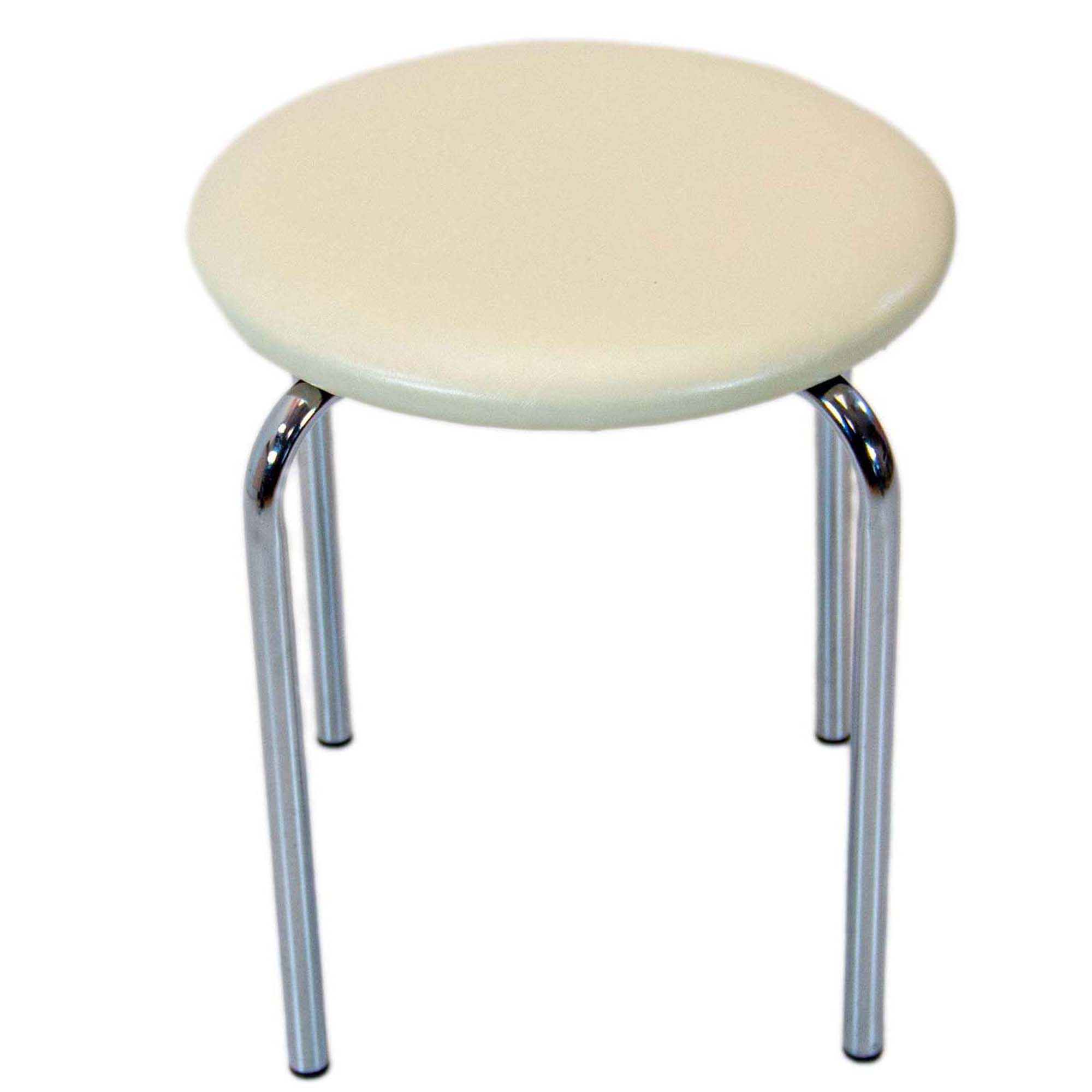 Scaun tip taburet, DENVER, Sofia, cadru cromat, tapitat, piele ...