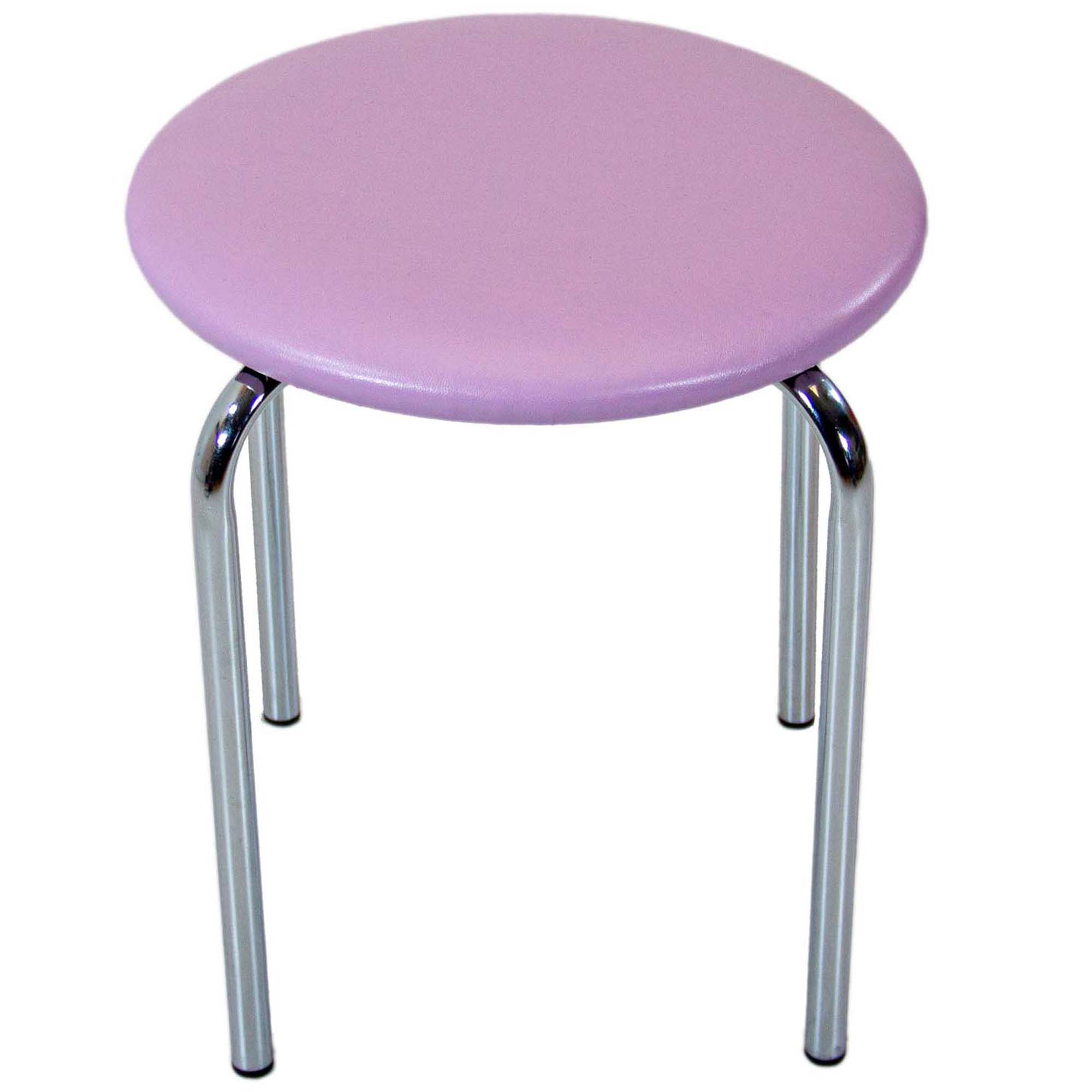 Scaun tip taburet, DENVER, Sofia, cadru cromat, tapitat, piele ...