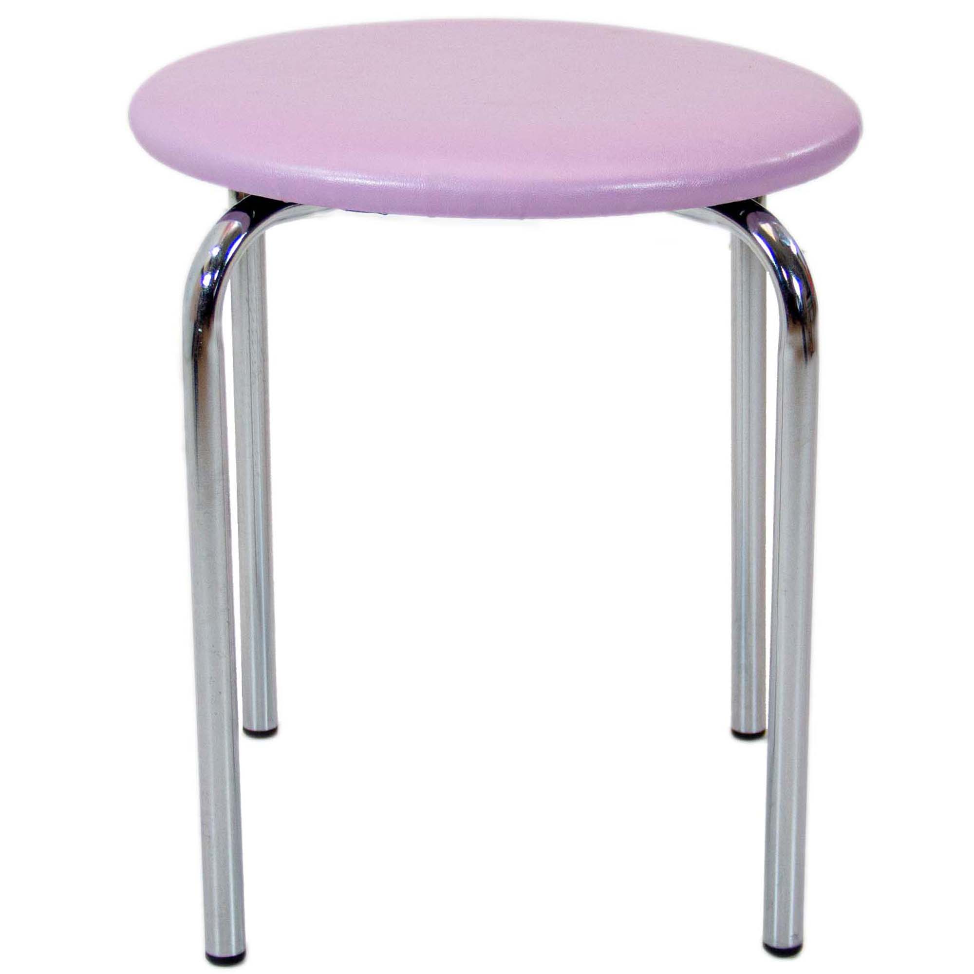 Scaun tip taburet, DENVER, Sofia, cadru cromat, tapitat, piele ...