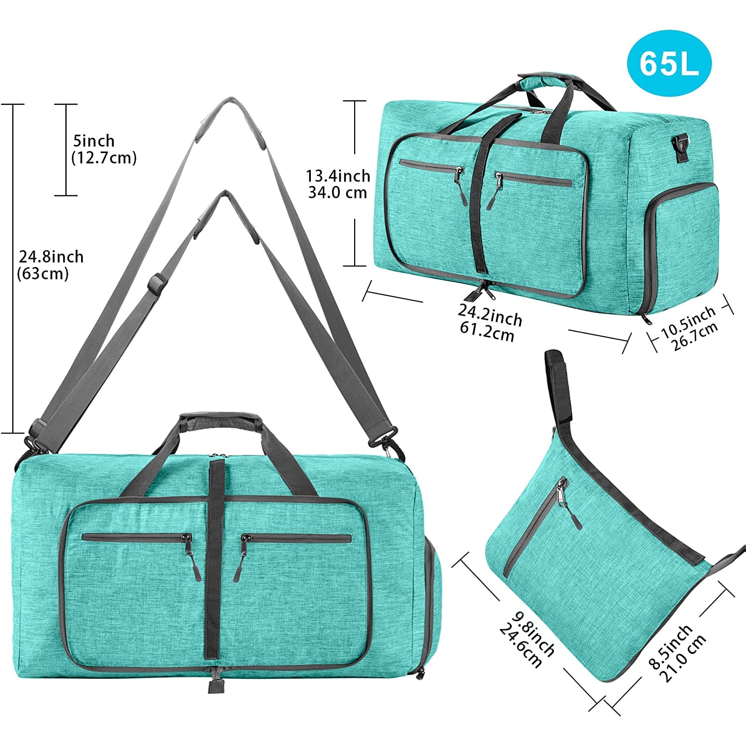 Geanta de voiaj, BYONDSELF®, 65 L, pliabila, cu compartiment pentru ...