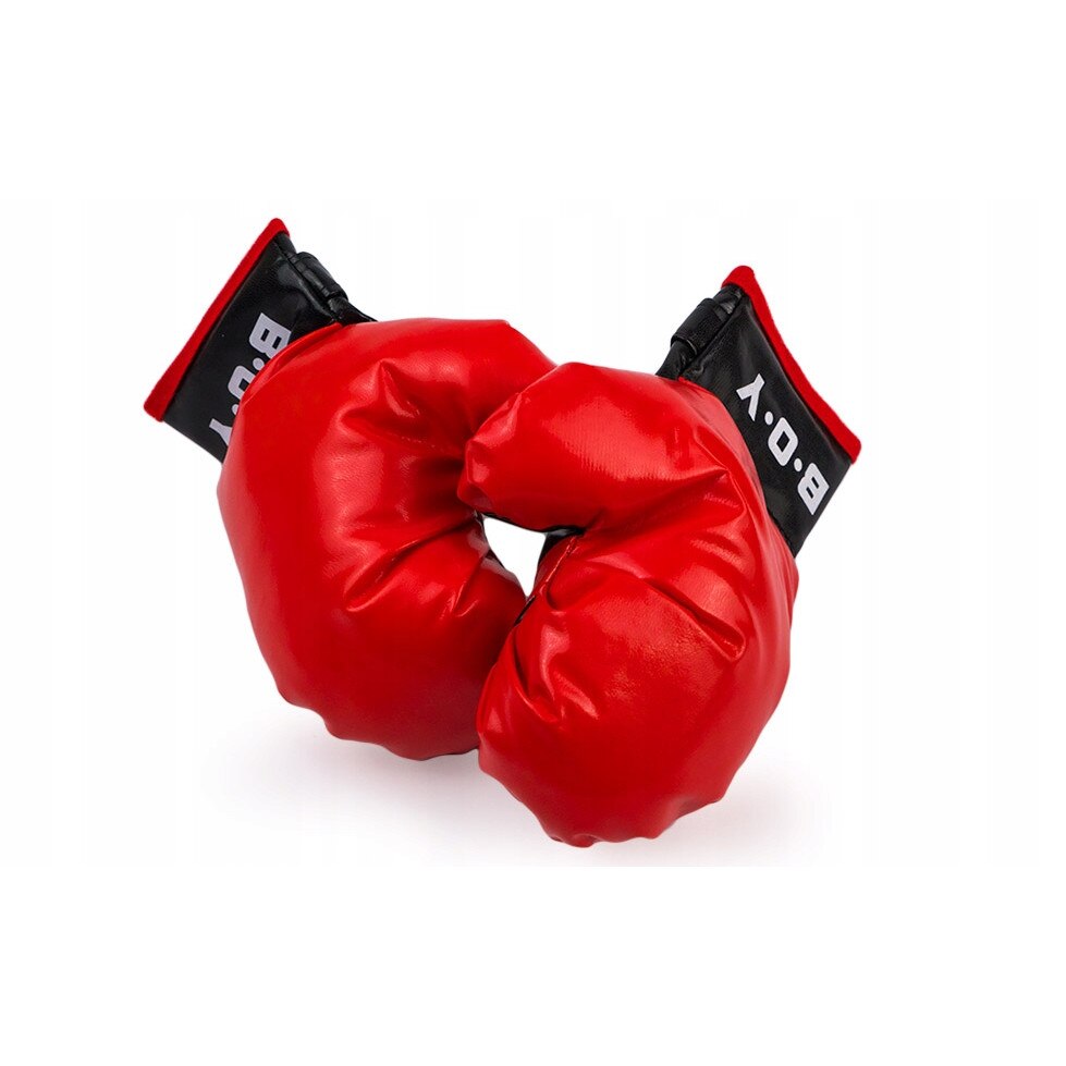 Set sac si manusi de box copii, 71-102cm, otel/piele ecologica, rosu ...