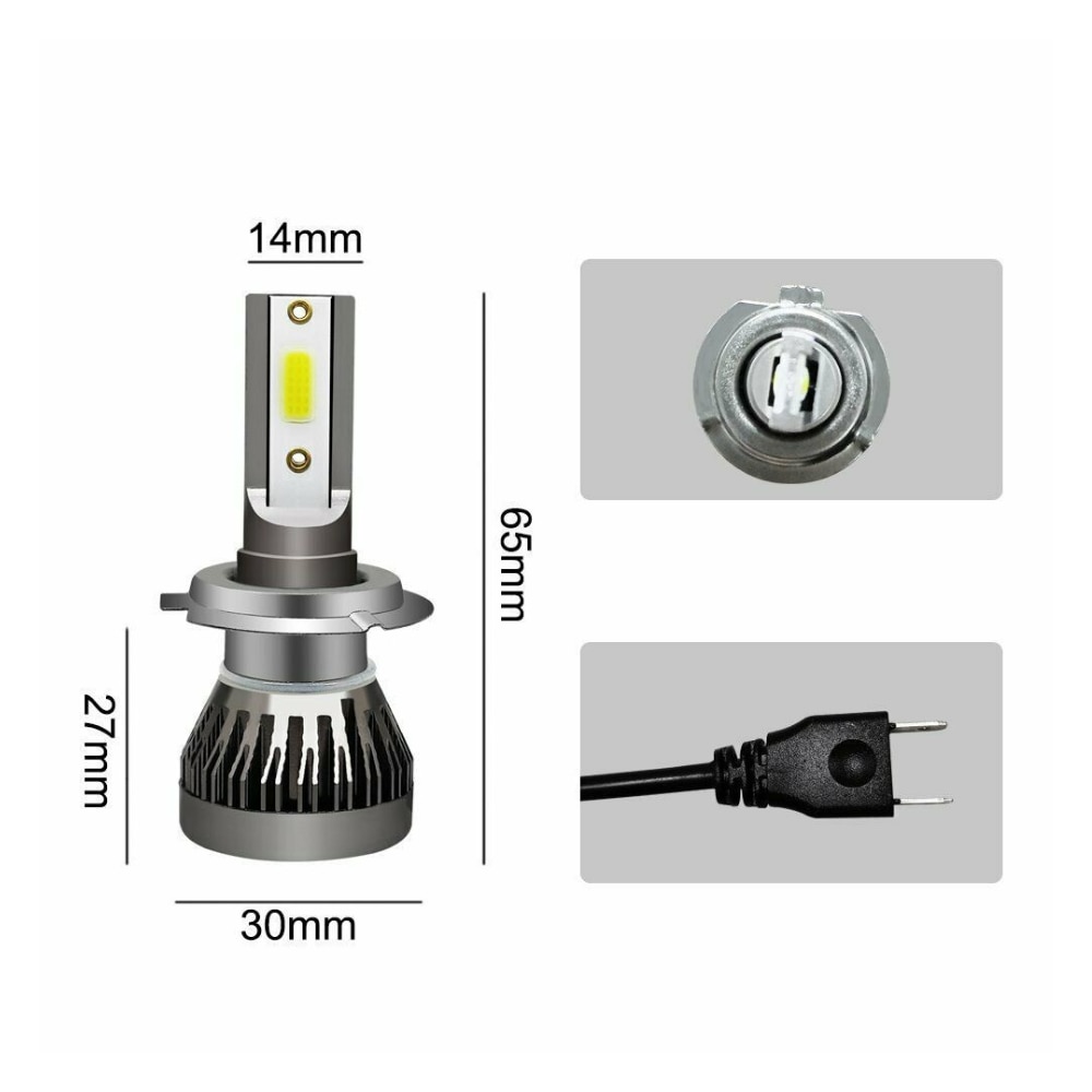 Set 2 becuri auto H7, 110W per set, 6000K, 11000 lumeni - eMAG.ro