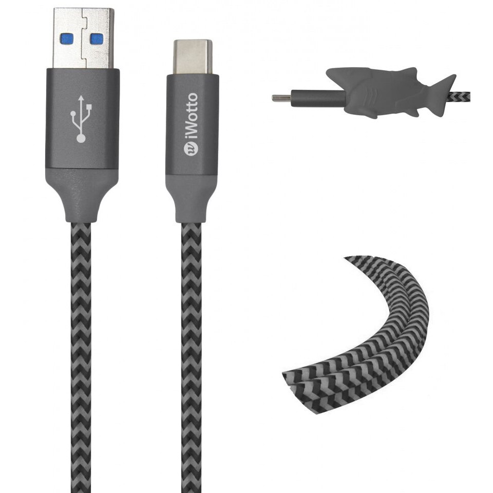 Cablu USB tip C Iwotto, USB 3.0, gri, 1 m - eMAG.ro