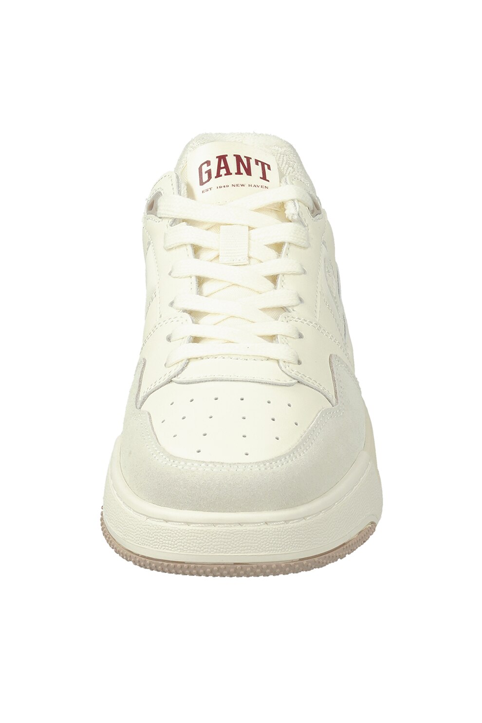 Gant, Pantofi sport de piele si piele intoarsa, Alb murdar, 40 - eMAG.ro