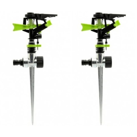 Set 2 aspersoare cu picior metalic, rotative la 360 grade, distanta ...