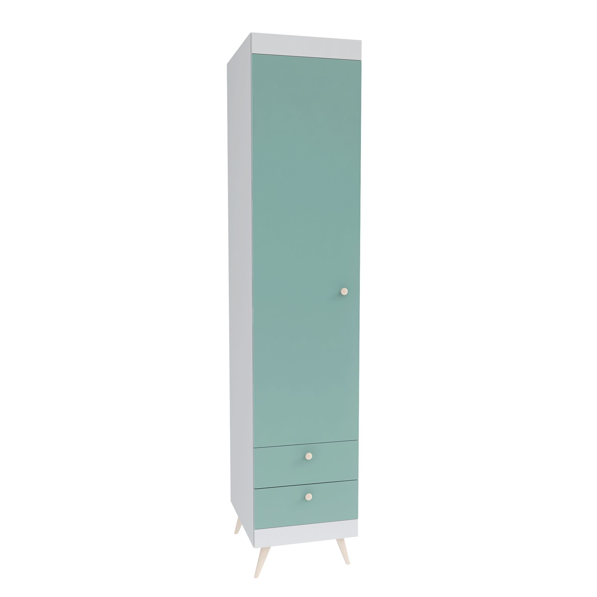 Dulap scandinav THOR 4 rafturi si 2 sertare 46x224x57, Carcasa PAL Gri ...