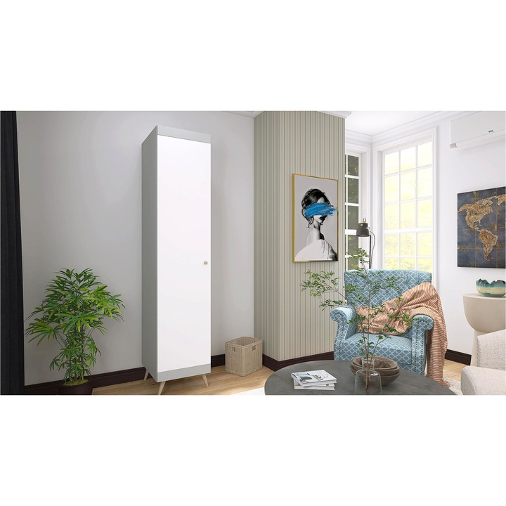 Dulap scandinav THOR bara de umerase si 2 rafturi 46x224x57, Carcasa ...