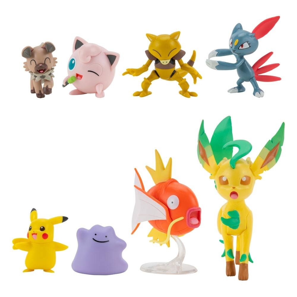Set 8 figurine Female Pikachu, Jigglypuff, Rockruff, Sneasel, Abra ...