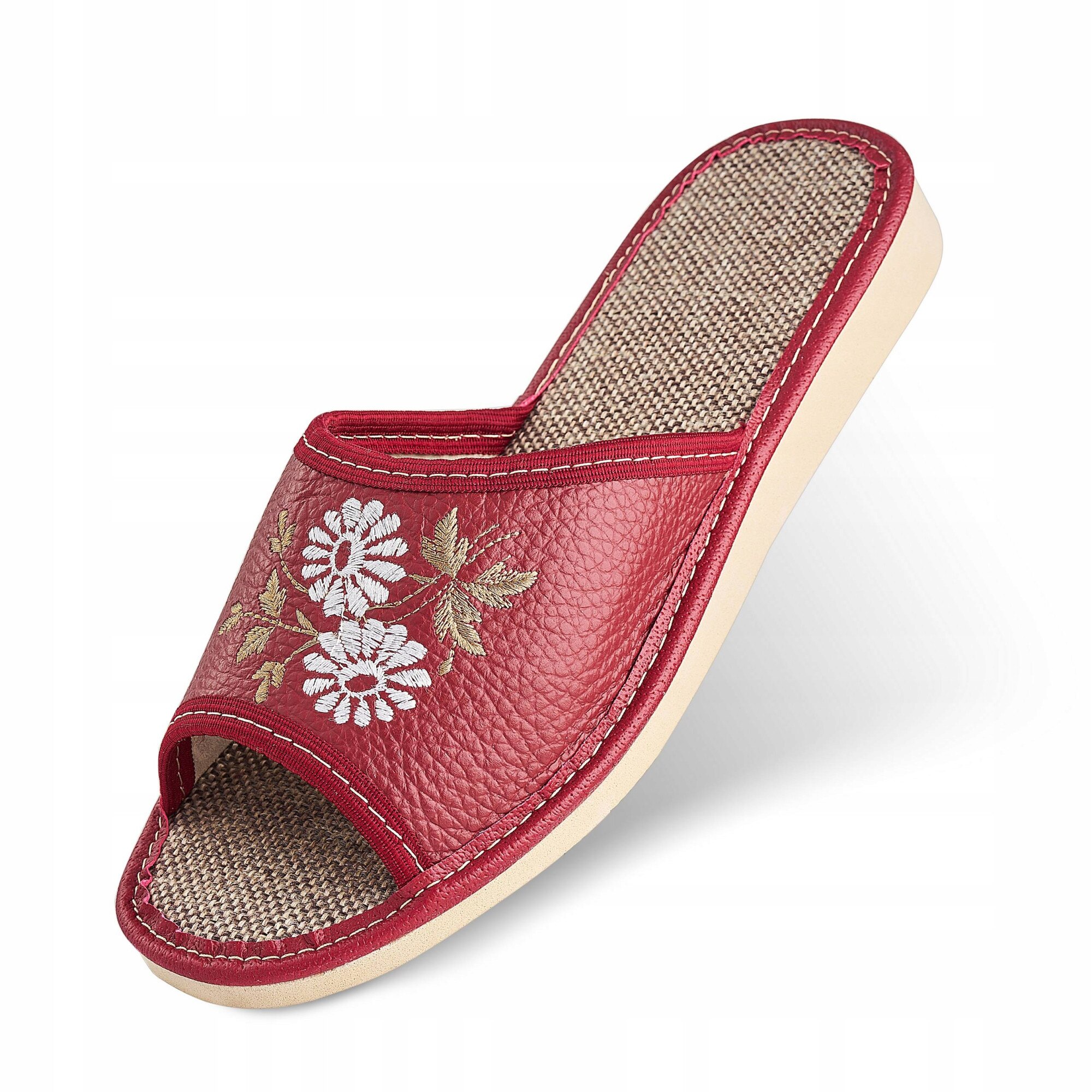 Papuci Slippers, Piele Rosu - eMAG.ro