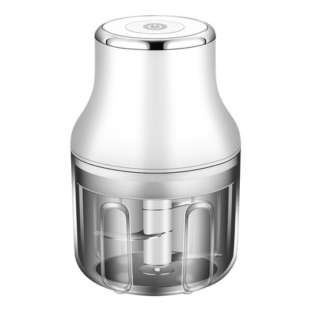 Mini tocator electric, Inox/Plastic, Incarcare USB, 11.5x8.2 cm, Alb ...