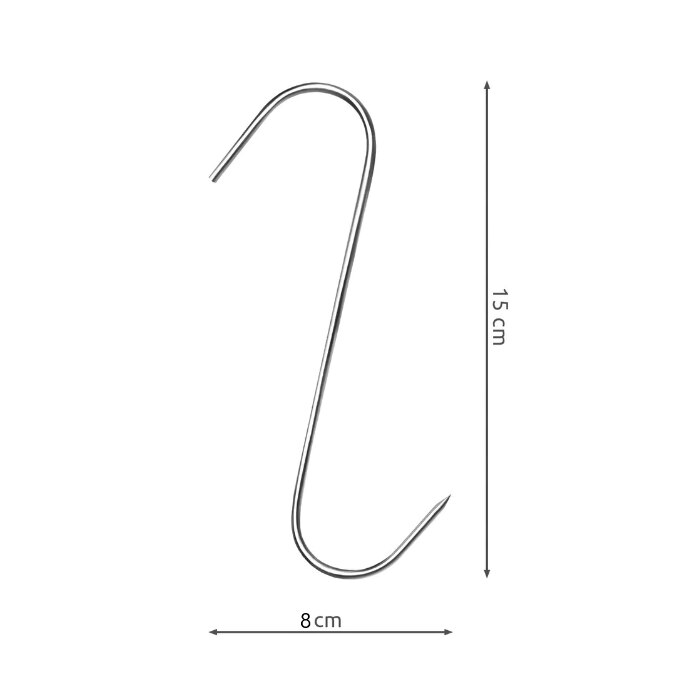 Set 15 bucati carlige tip S, pentru suspendat carnea, 8 x 15 cm, inox ...