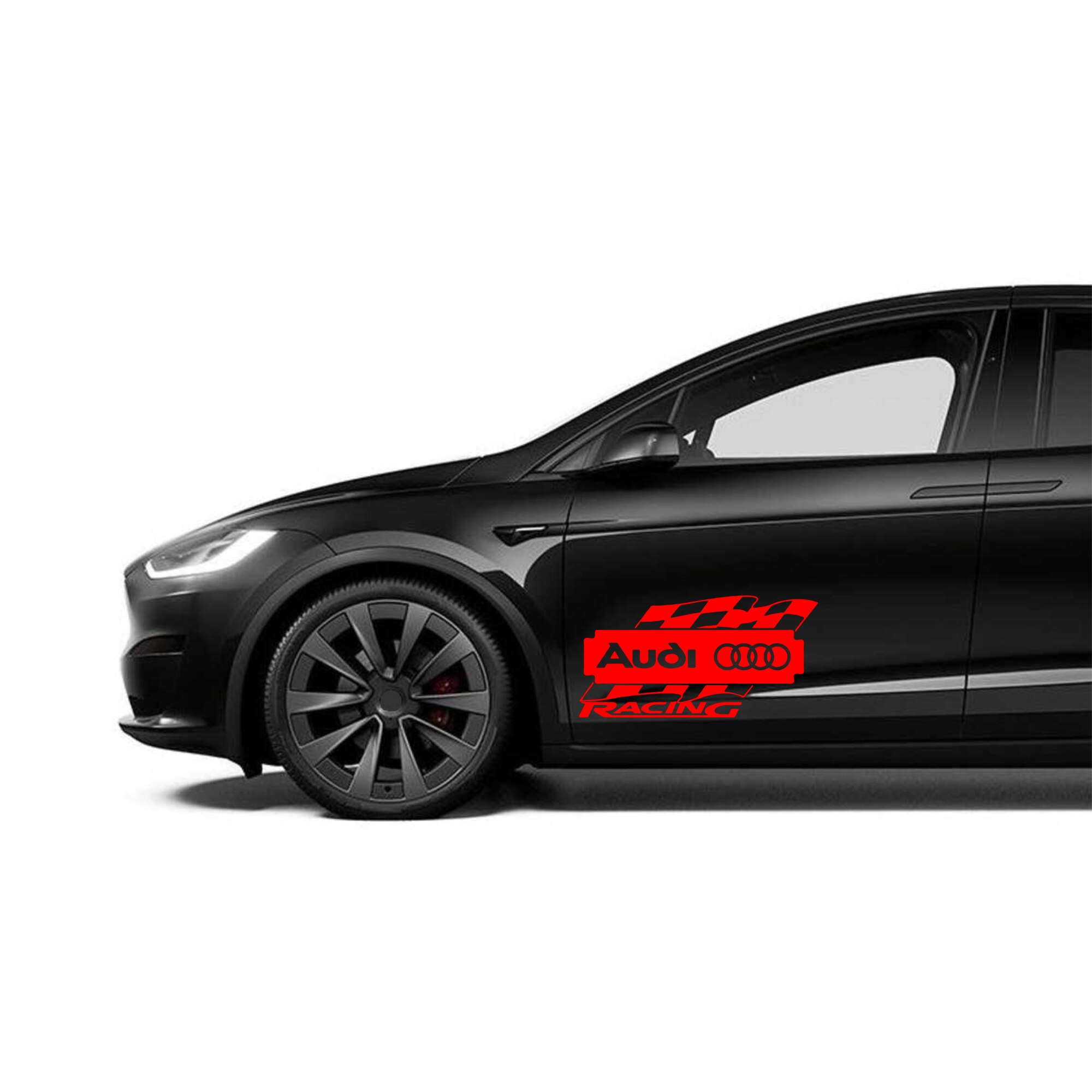 Sticker auto, AUDI racing, rosu, 20,7 x 10,5 cm - eMAG.ro