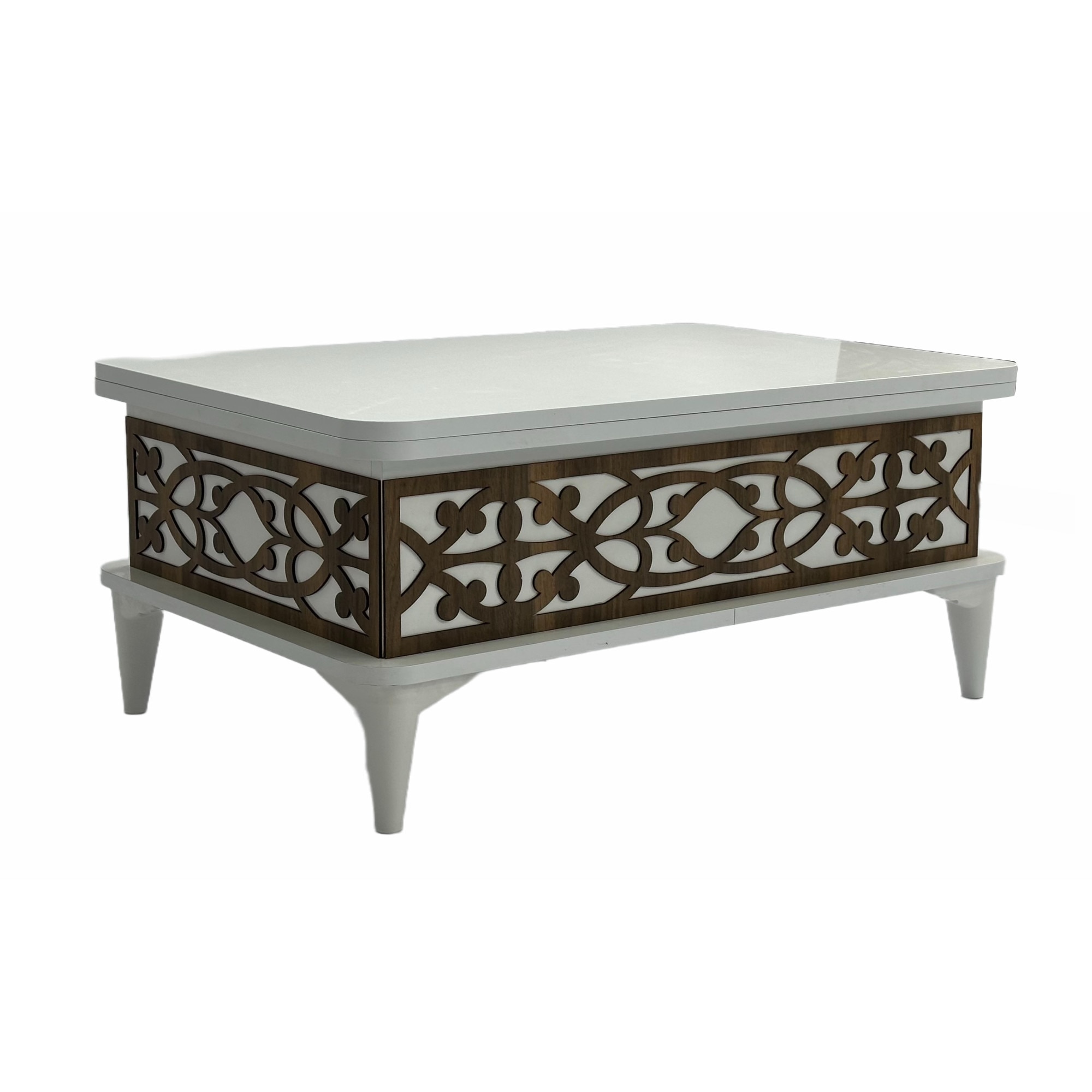 Masa extensibila Transformer, inaltime reglabila, 90 x 60-120cm, Alb si ...