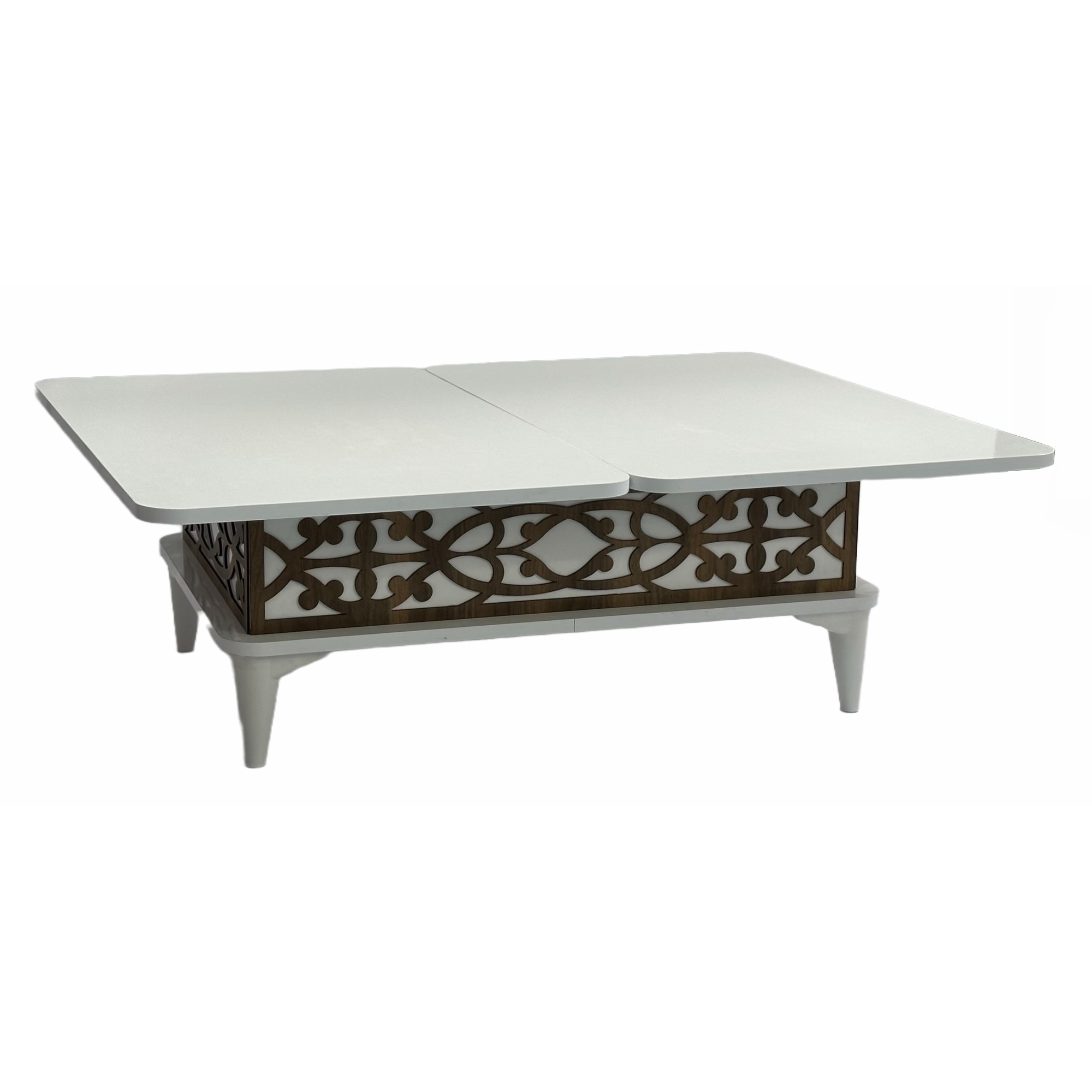 Masa extensibila Transformer, inaltime reglabila, 90 x 60-120cm, Alb si ...