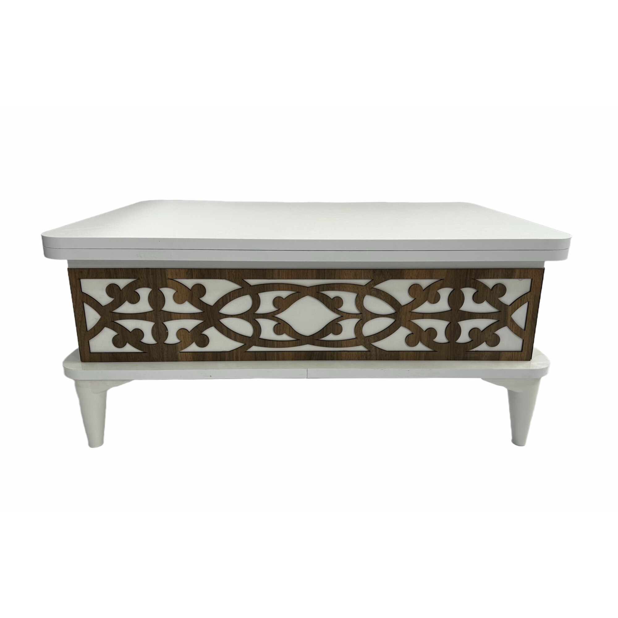 Masa extensibila Transformer, inaltime reglabila, 90 x 60-120cm, Alb si ...