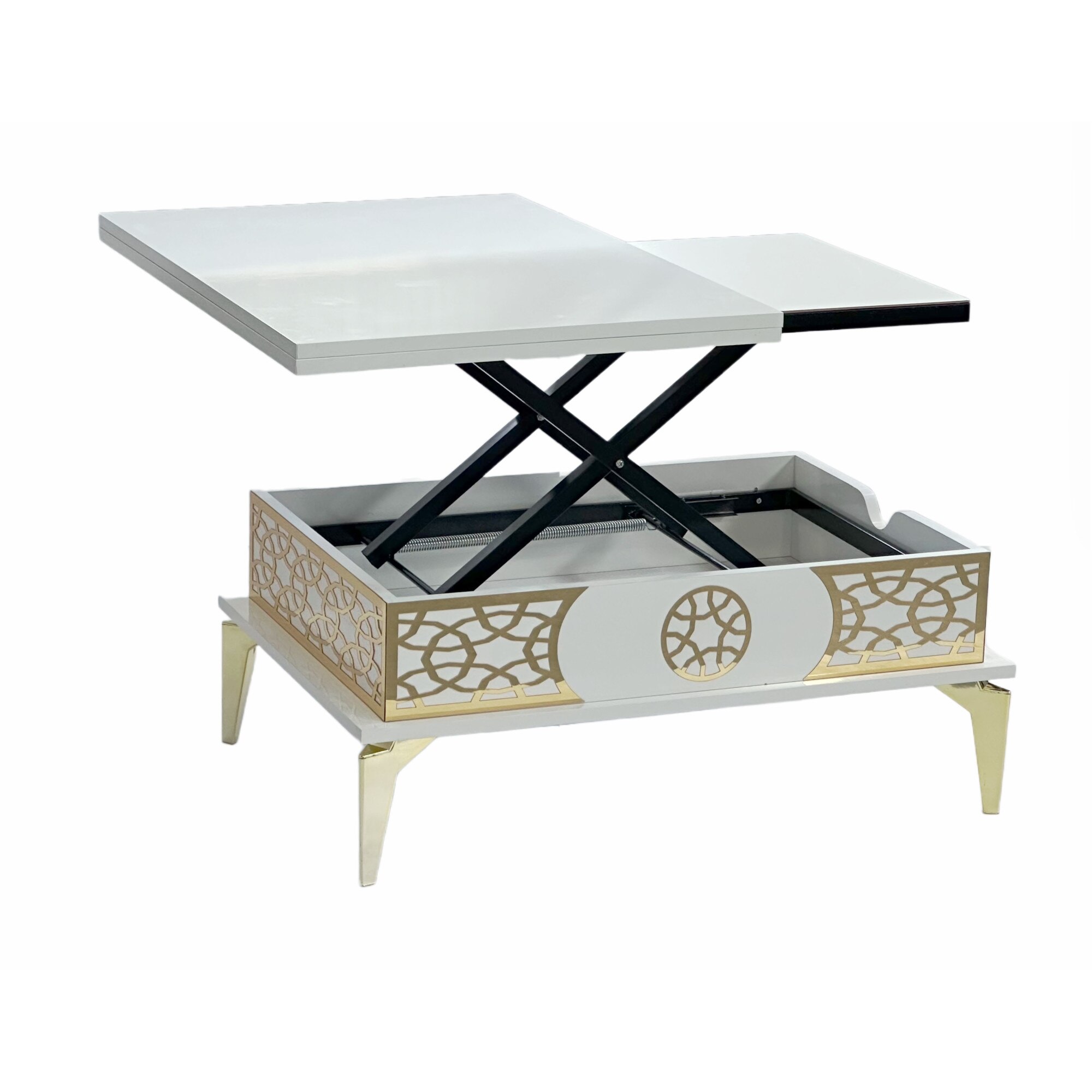 Masa extensibila Transformer Gold, inaltime reglabila, 90 x 60-120cm ...