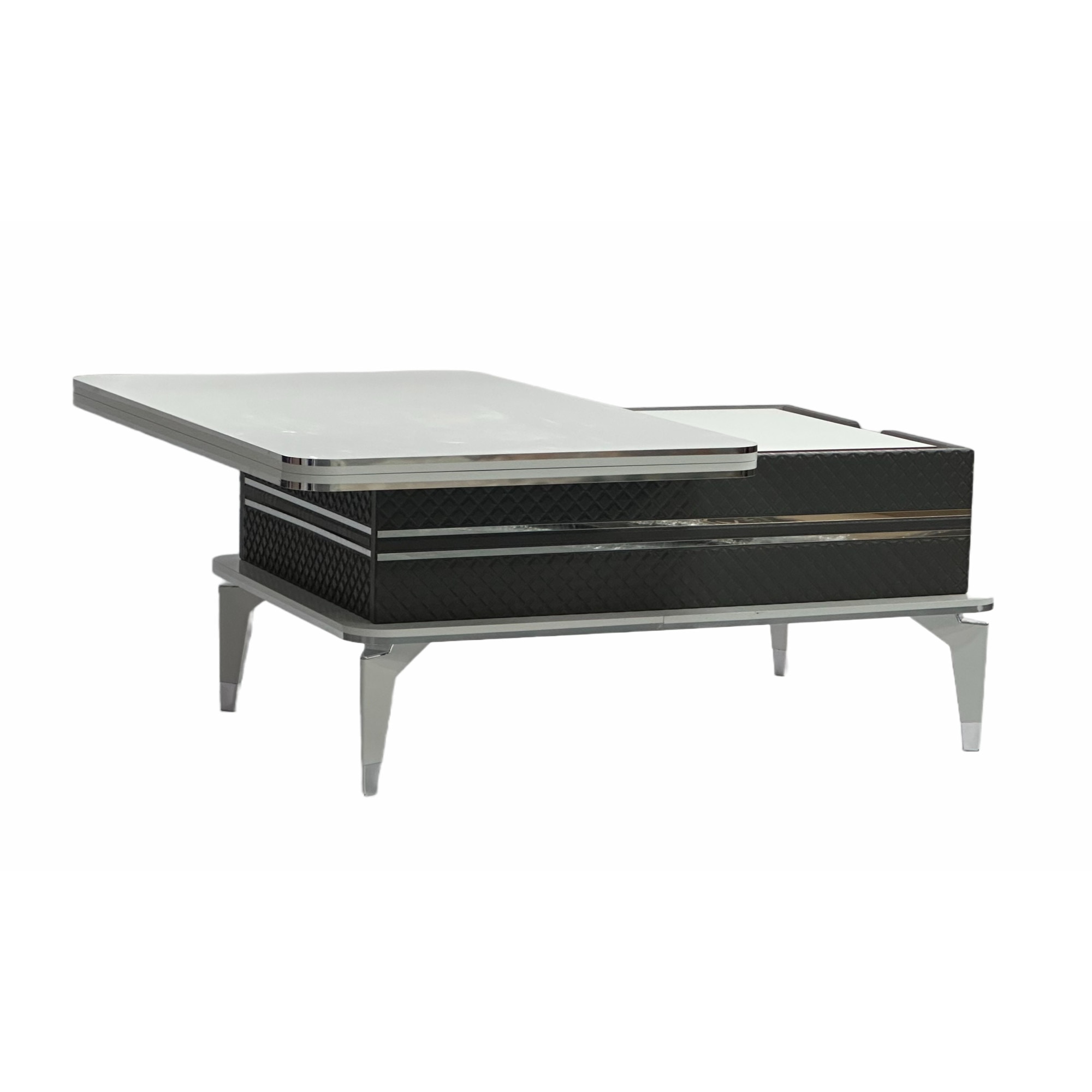 Masa extensibila Transformer, inaltime reglabila, 90 x 60-120cm, Alb si ...