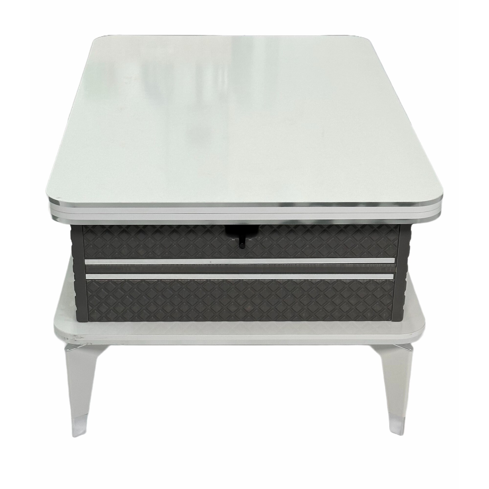 Masa extensibila Transformer, inaltime reglabila, 90 x 60-120cm, Alb si ...