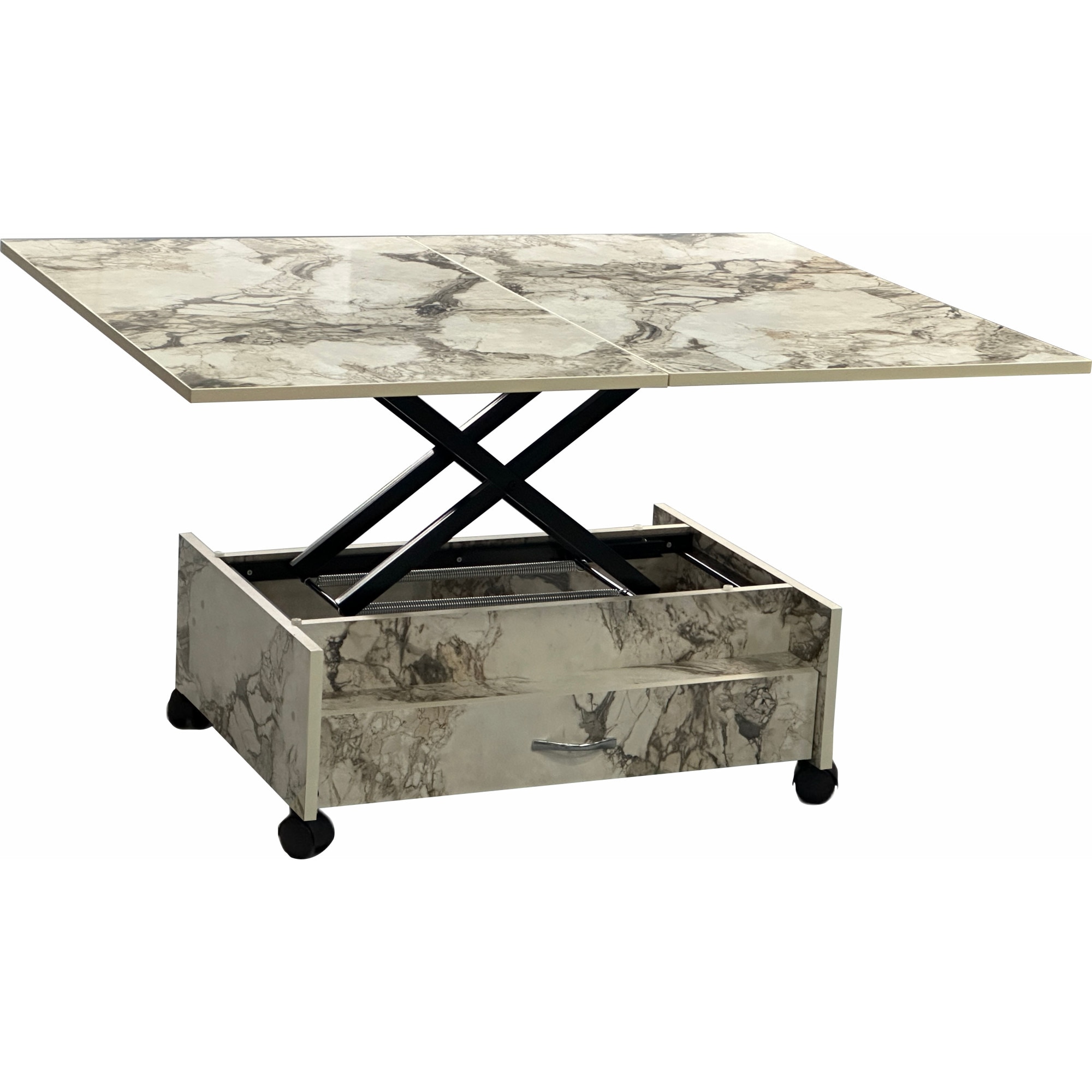 Masa extensibila Transformer 2, inaltime reglabila, 2 sertare, 90 x 60 ...