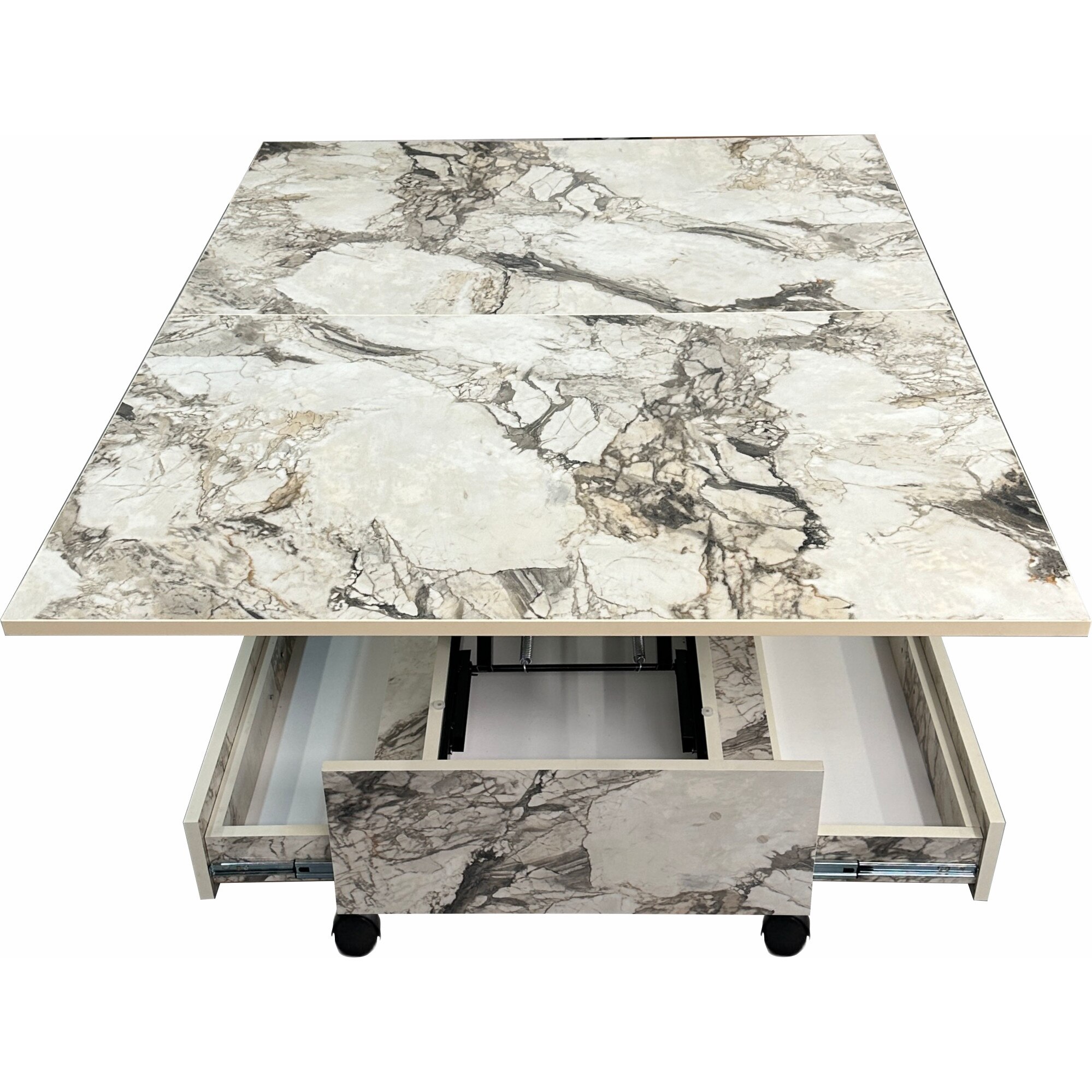 Masa extensibila Transformer 2, inaltime reglabila, 2 sertare, 90 x 60 ...