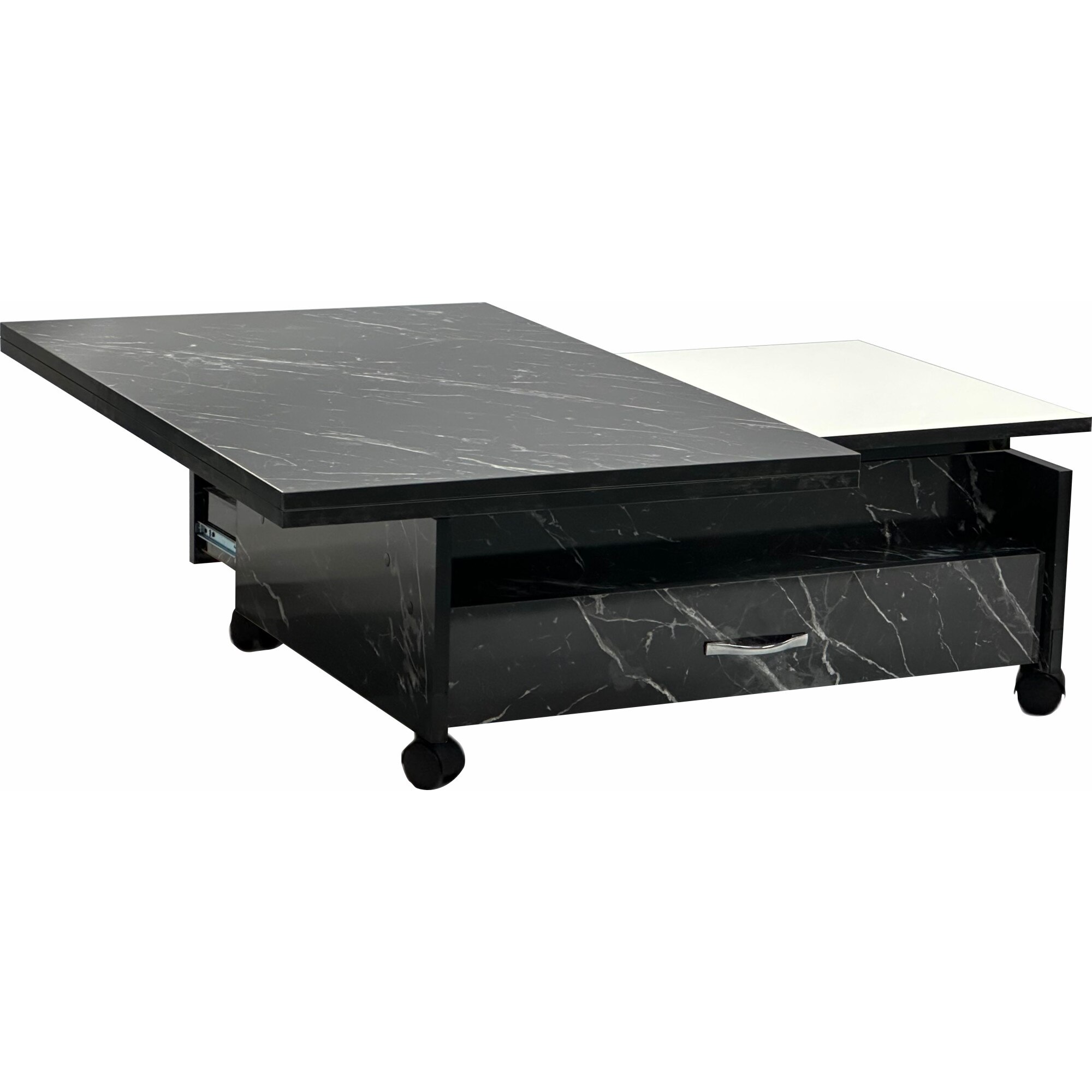 Masa extensibila Transformer 2, inaltime reglabila, 2 sertare, 90 x 60 ...