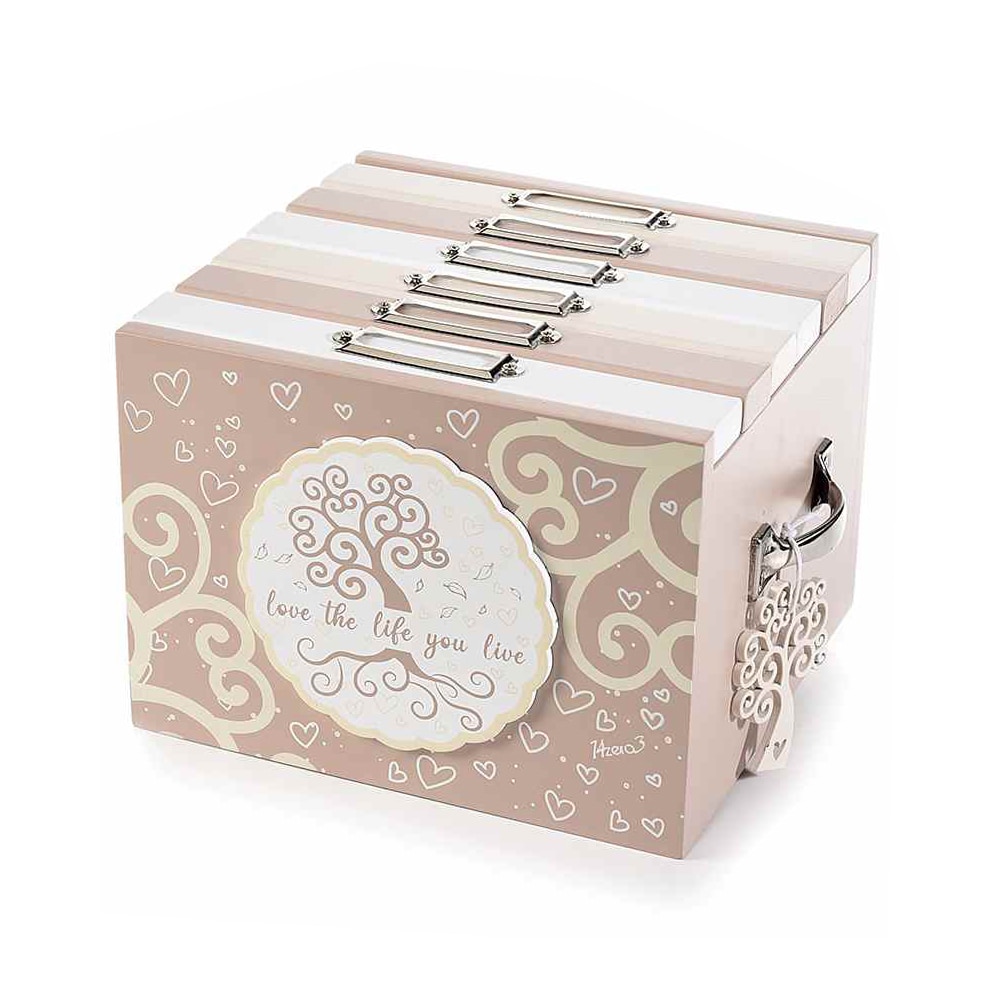 Album foto lemn alb maro 21x17x13 cm - eMAG.ro